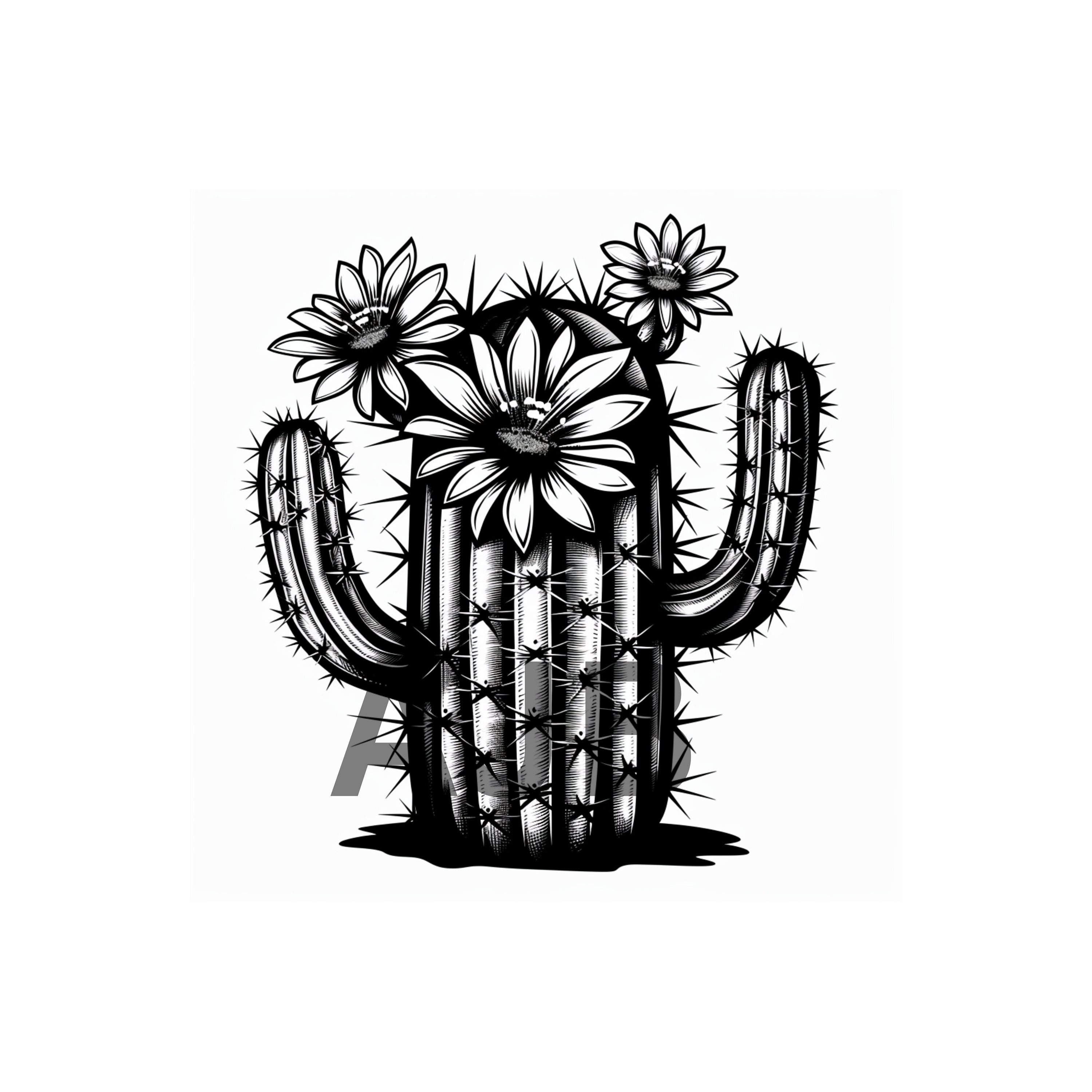 Cactus With Flowers SVG, PNG, DXF, Laser Cut File (digital Download) - Etsy