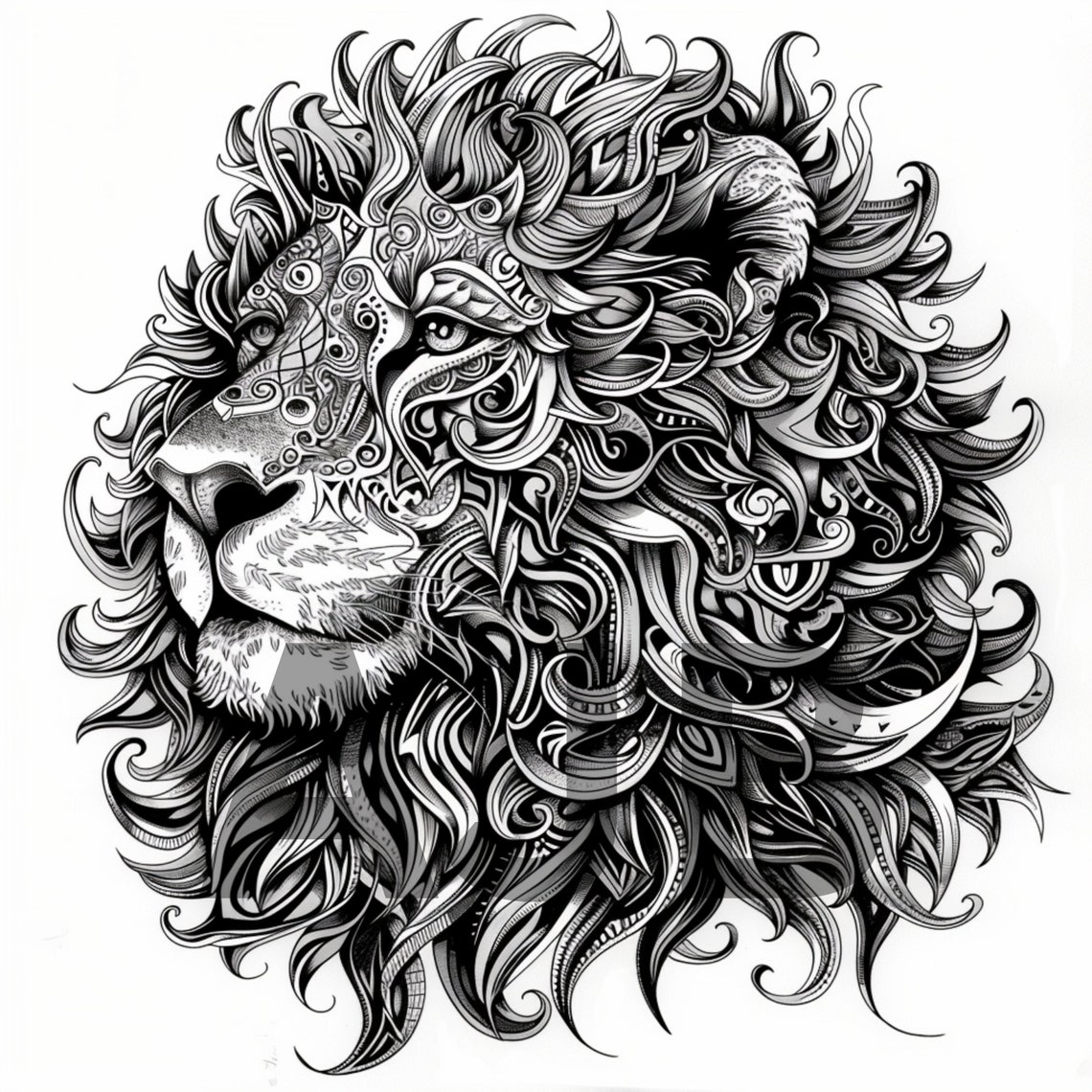 Lion Head Svg File, Lion Head Png File, Lion Head Dxf File, Lionhead ...