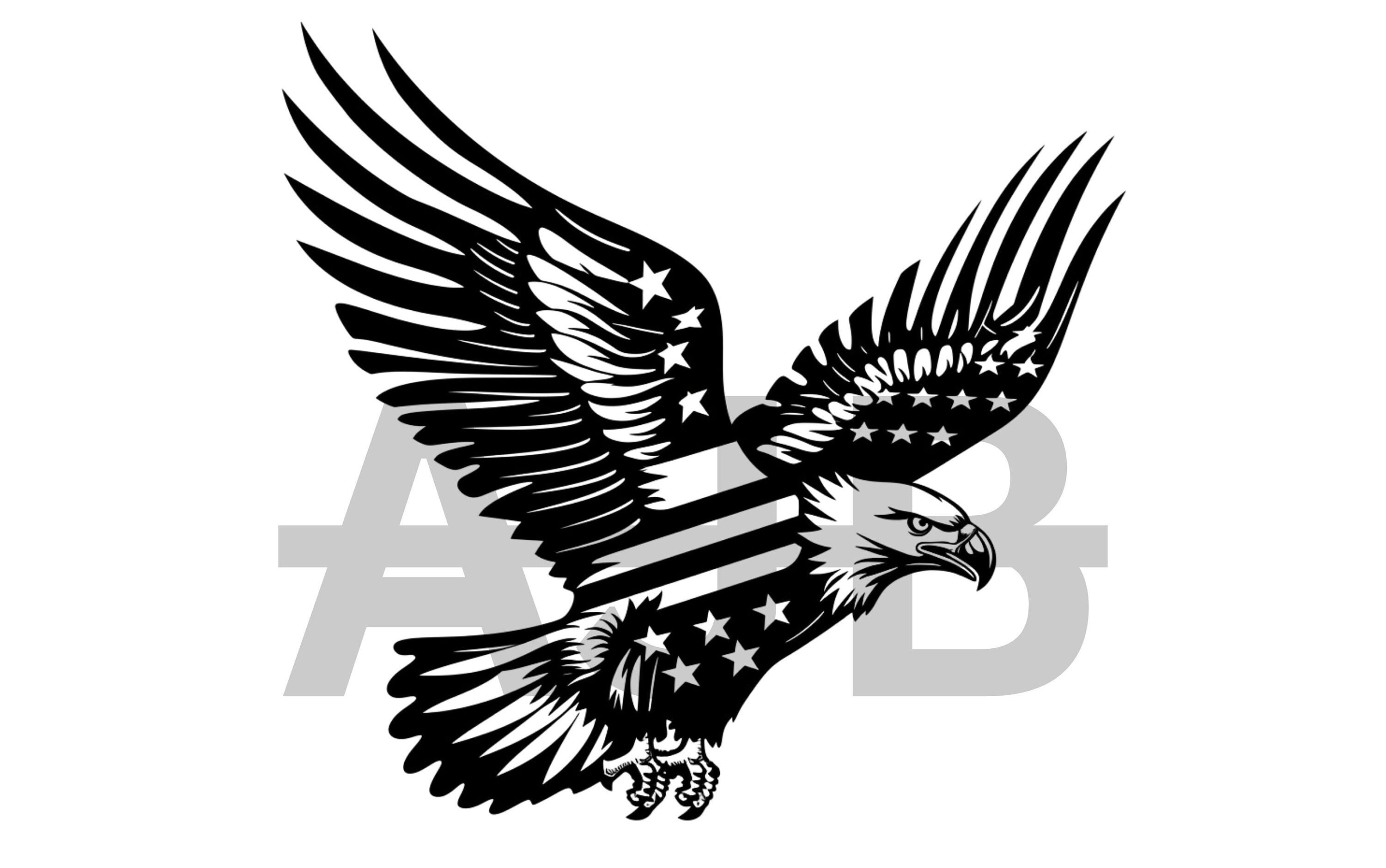 Flying Eagle Svg, Eagle Vector, Flying Eagle Vector, Eagle Clipart, Bald Eagle Svg for Fleece ...
