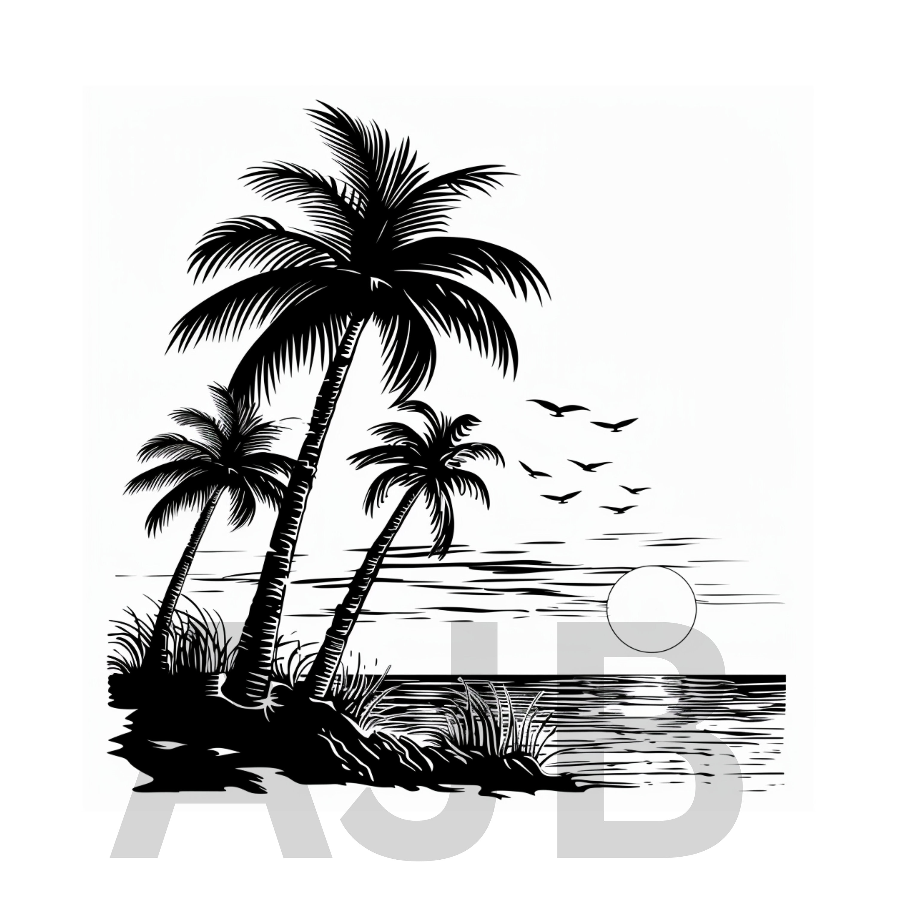 Palm Tree Svg File, Palm Tree Png File, Palm Tree Dxf File, Palm Tree ...