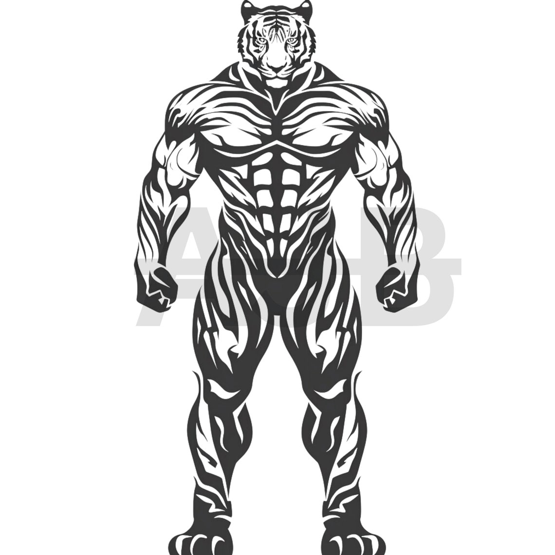 TIGER SVG, Tiger Png, Tiger Clipart, Tiger With Fitness Body, Cut File ...