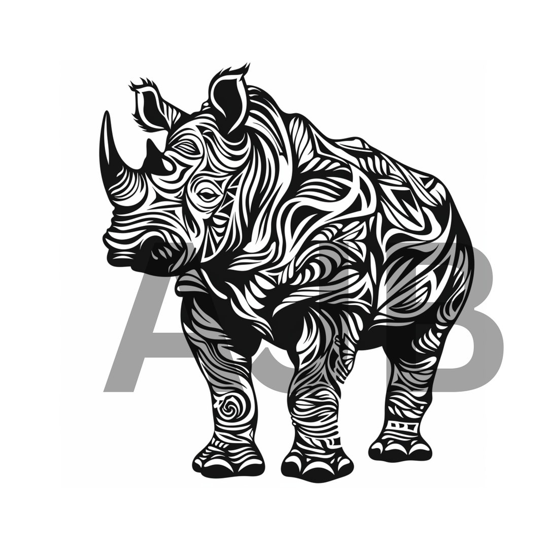 Rino Svg, Rino Png, Rino Dxf, Rino Cricut File, Rino T-shirt Design ...