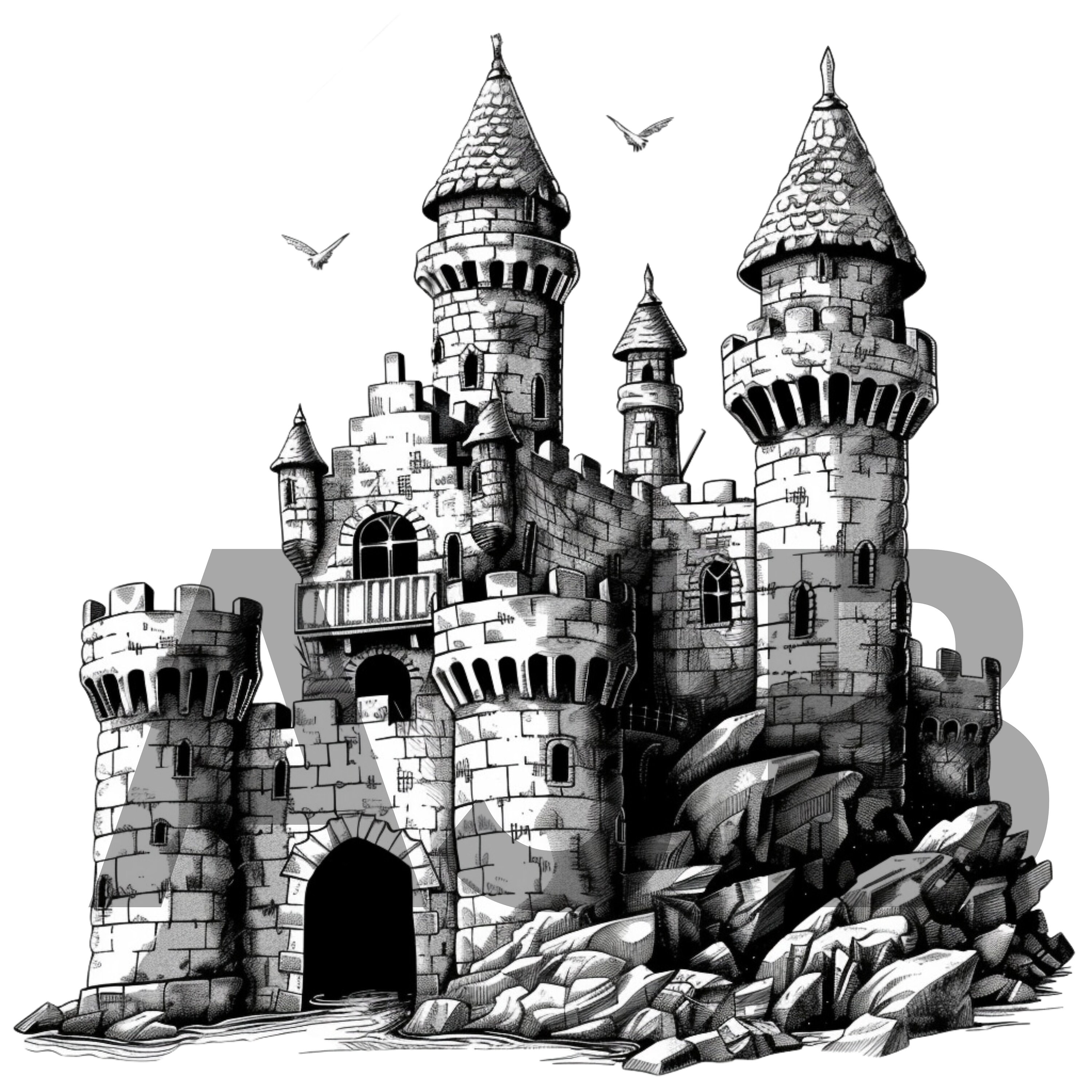 Castle Svg, Castle Png, Castle Dxf, Castle Cricut Design, Castle T ...