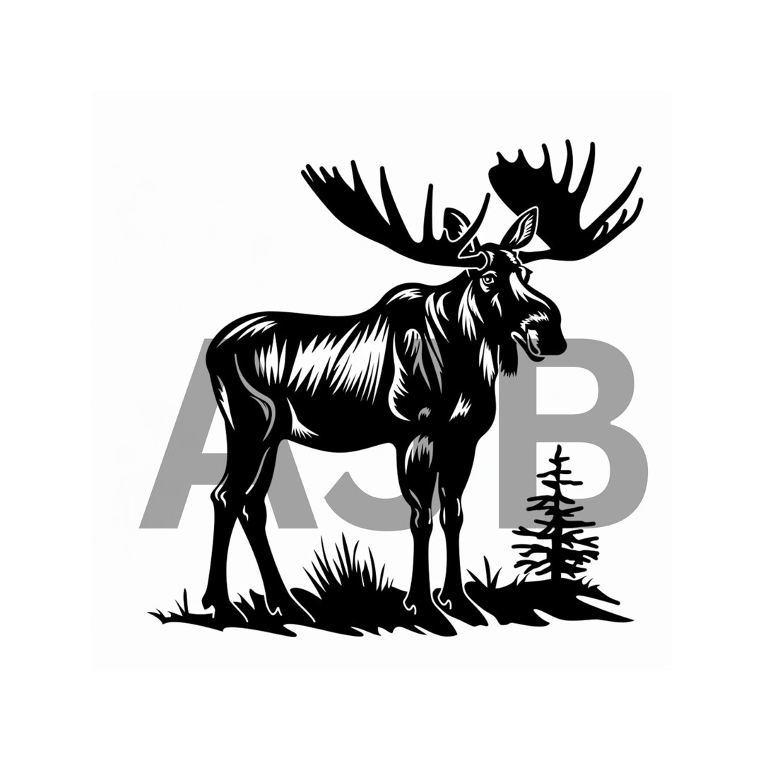 Moose Svg, Elk Png, Moose Dxf, Moose Cricut File, Moose T-shirt Design ...