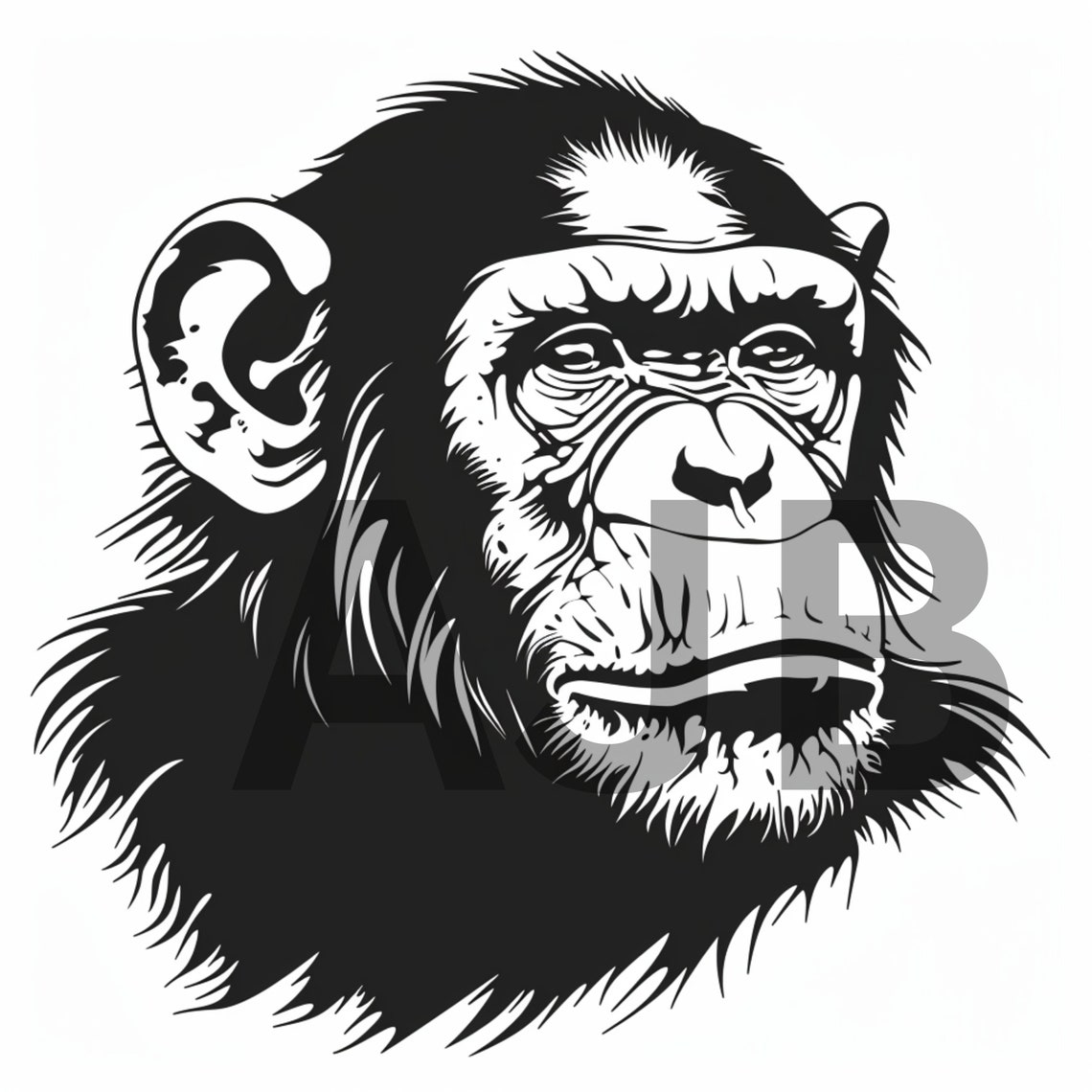 Chimpanzee Svg, Chimpanzee Png, Chimpanzee Dxf, Chimpanzee Cricut File ...