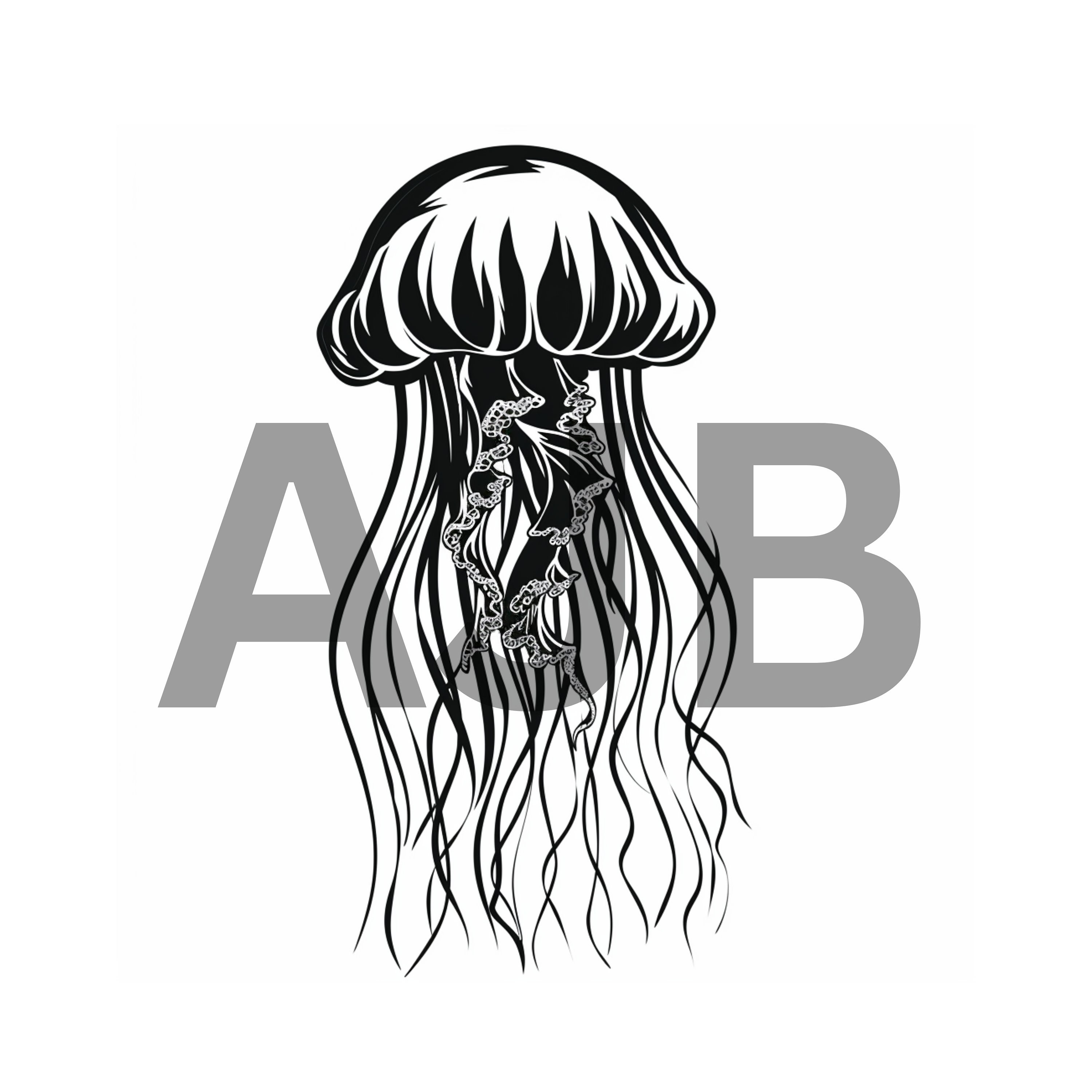 Jellyfish Vector Art, SVG PNG DXF Files, Cricut, T-shirt, Laser Cut ...