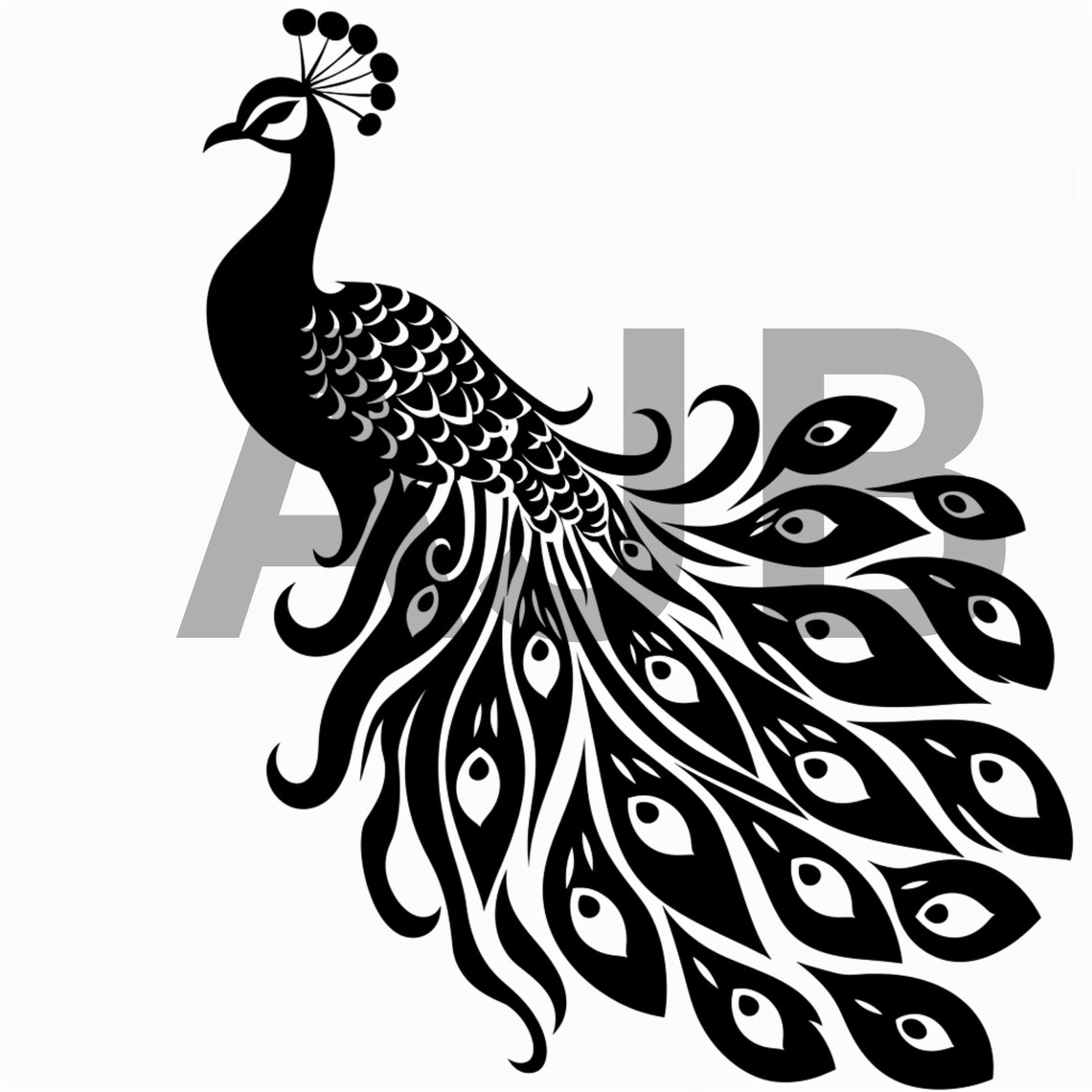 Peacock SVG File, PNG, DXF, Cricut, T-shirt & Tumbler Design (digital ...