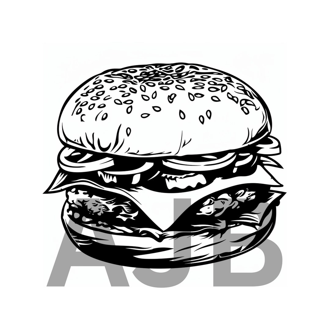 Burger SVG File, T-shirt & Tumbler Design (digital Download) - Etsy