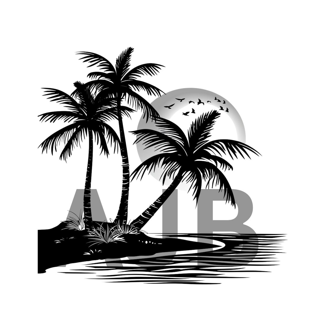 Palm Tree Svg File, Palm Tree Png File, Palm Tree Dxf File, Palm Tree ...