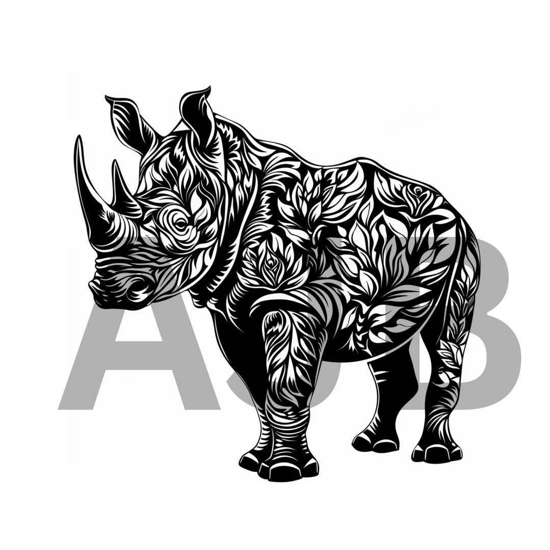 Rino Svg, Rino Png, Rino Dxf, Rino Cricut File, Rino T-shirt Design ...