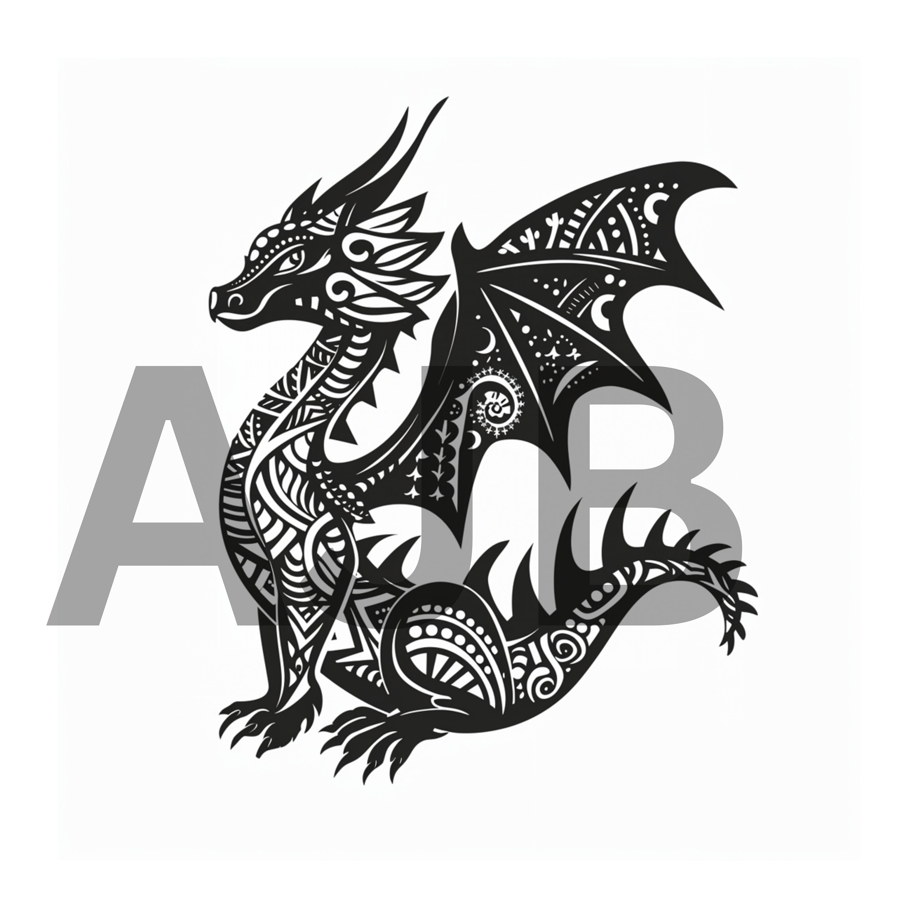 Dragon Svg, Dragon Png, Dragon Dxf ,dragon T-shirt Design, Dragon ...