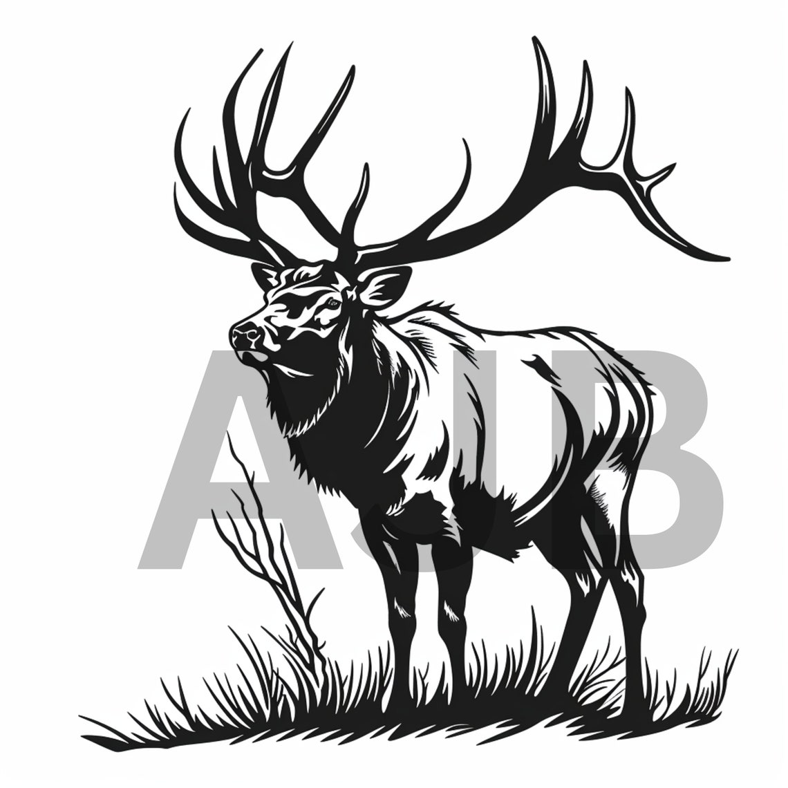 Elk Vector Art, SVG PNG DXF, T-shirt Design (digital Download) - Etsy