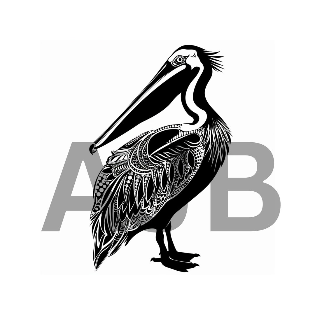 Ornate Pelican SVG, PNG, DXF, Cricut Silhouette Cut File (digital ...