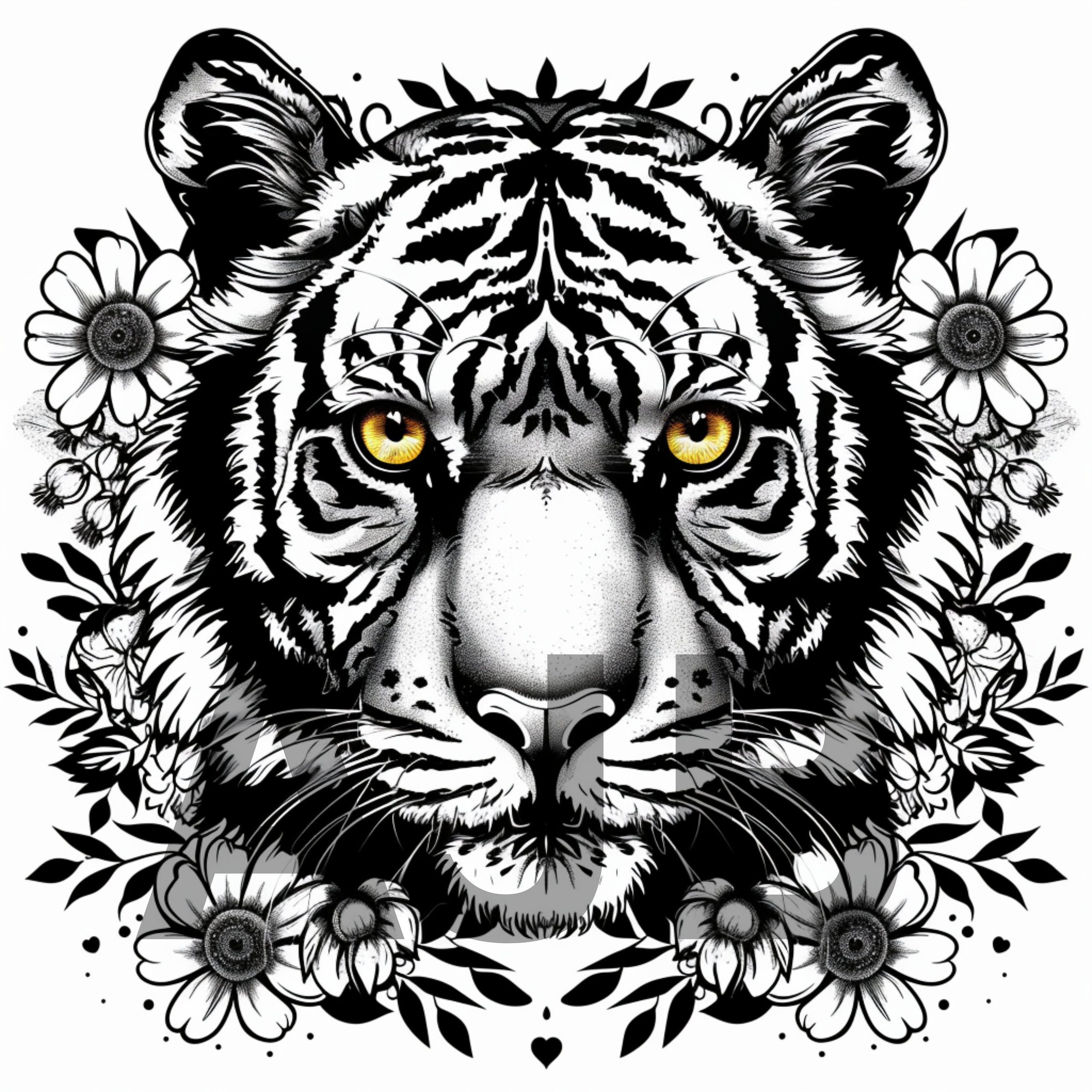 Tiger Svg File, Tiger Png File, Tiger Dxf File, Tiger Cricut , Tiger T ...