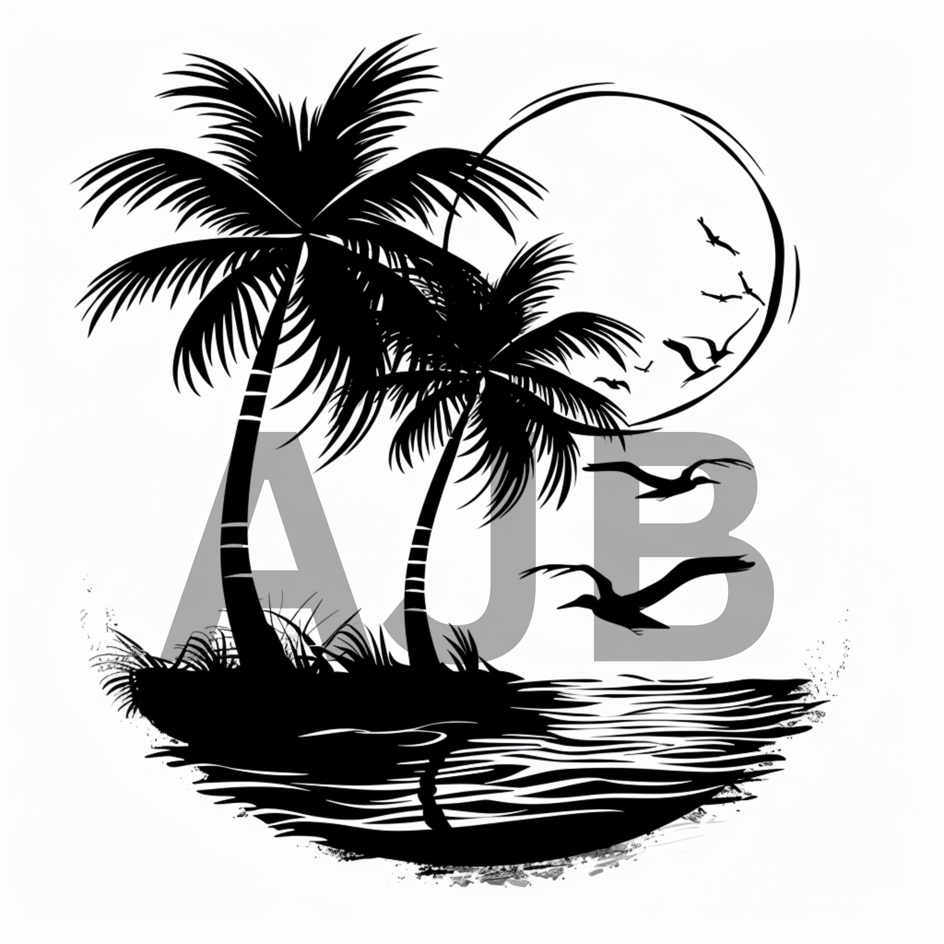 Palm Tree Svg File, Palm Tree Png File, Palm Tree Dxf File, Palm Tree ...