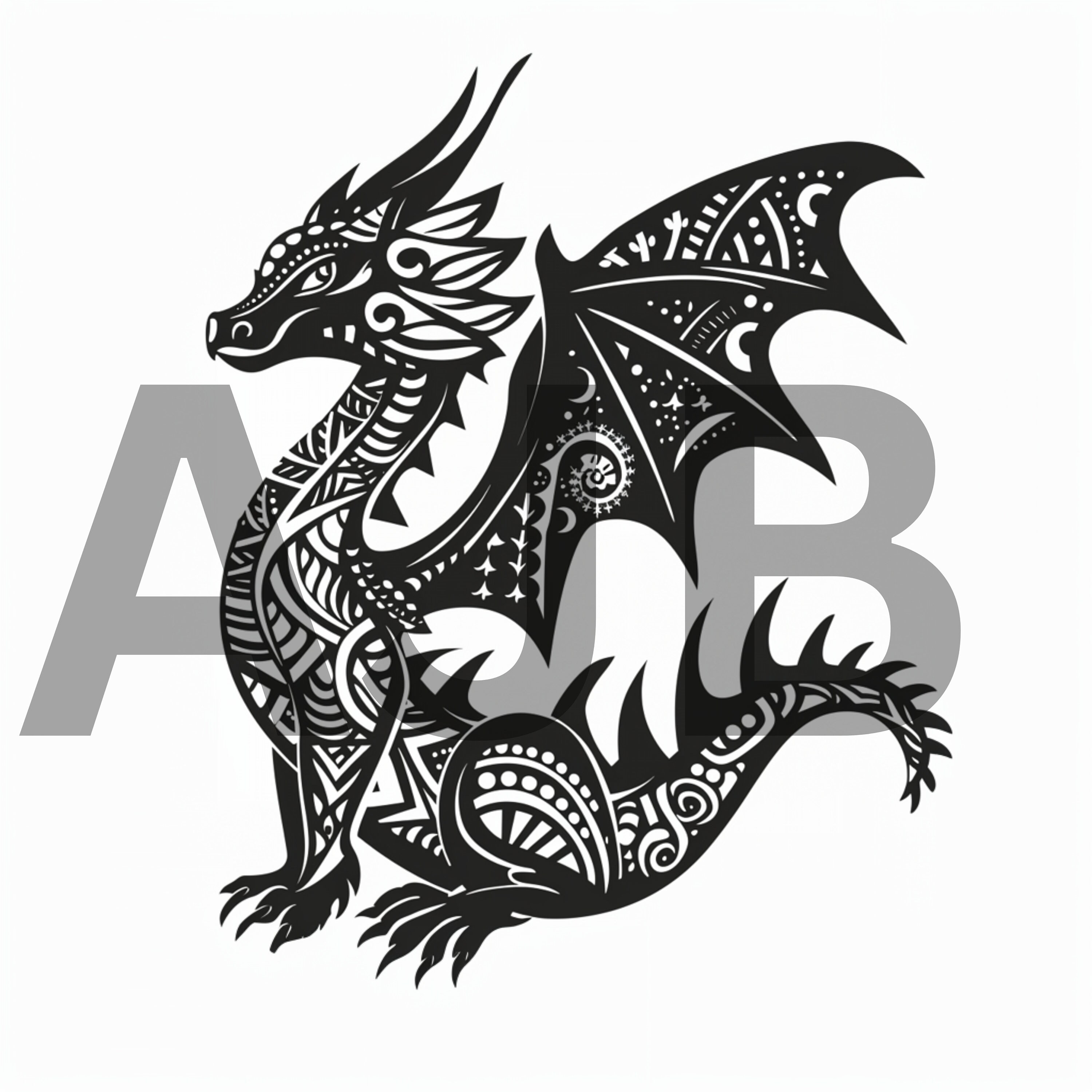 Ornate Dragon SVG, PNG, DXF, Laser Cut File (digital Download) - Etsy