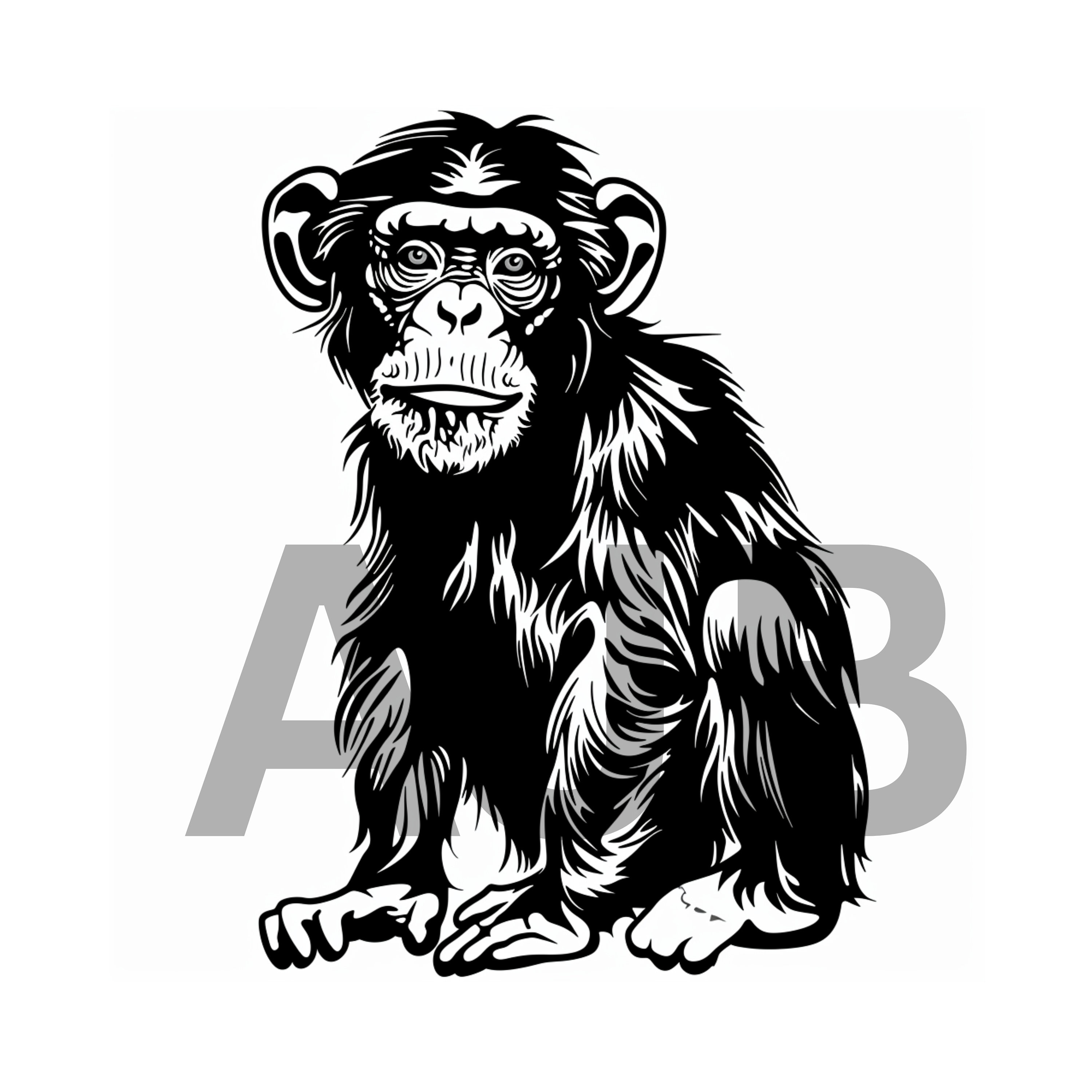 Chimpanzee Svg, Chimpanzee Png, Chimpanzee Dxf, Chimpanzee Cricut File ...