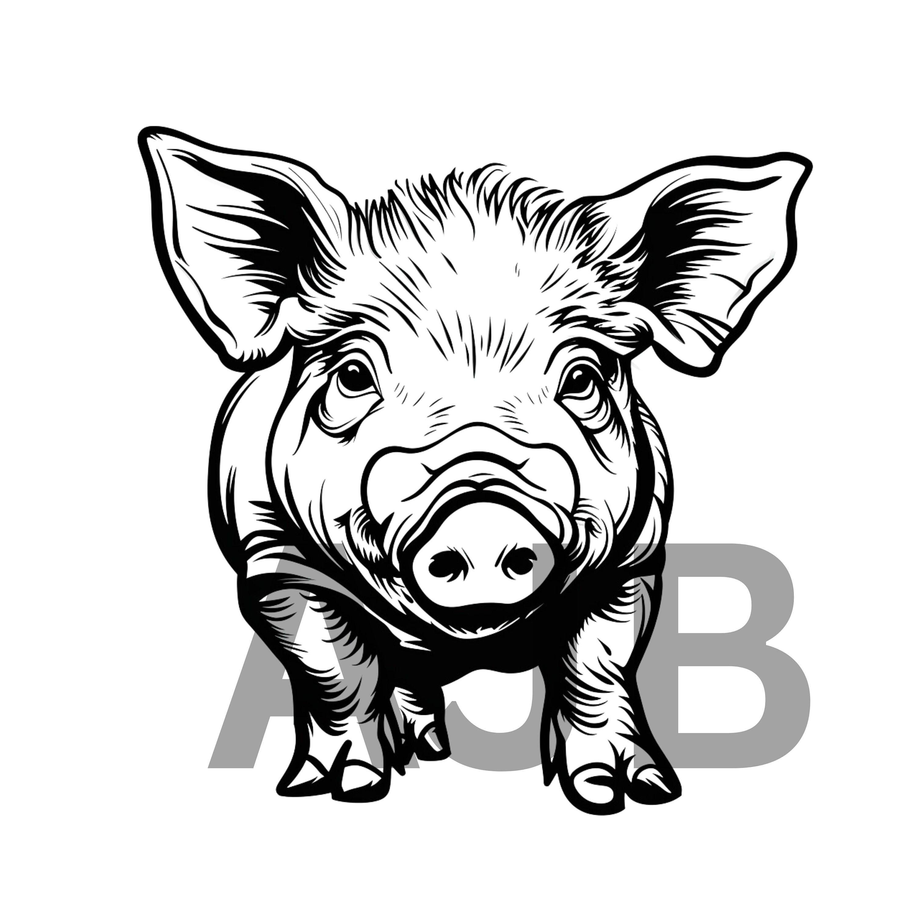 Pig Svg, Pig Png, Pig Dxf, Pig Cricut File, Pig T-shirt Design, Pig ...
