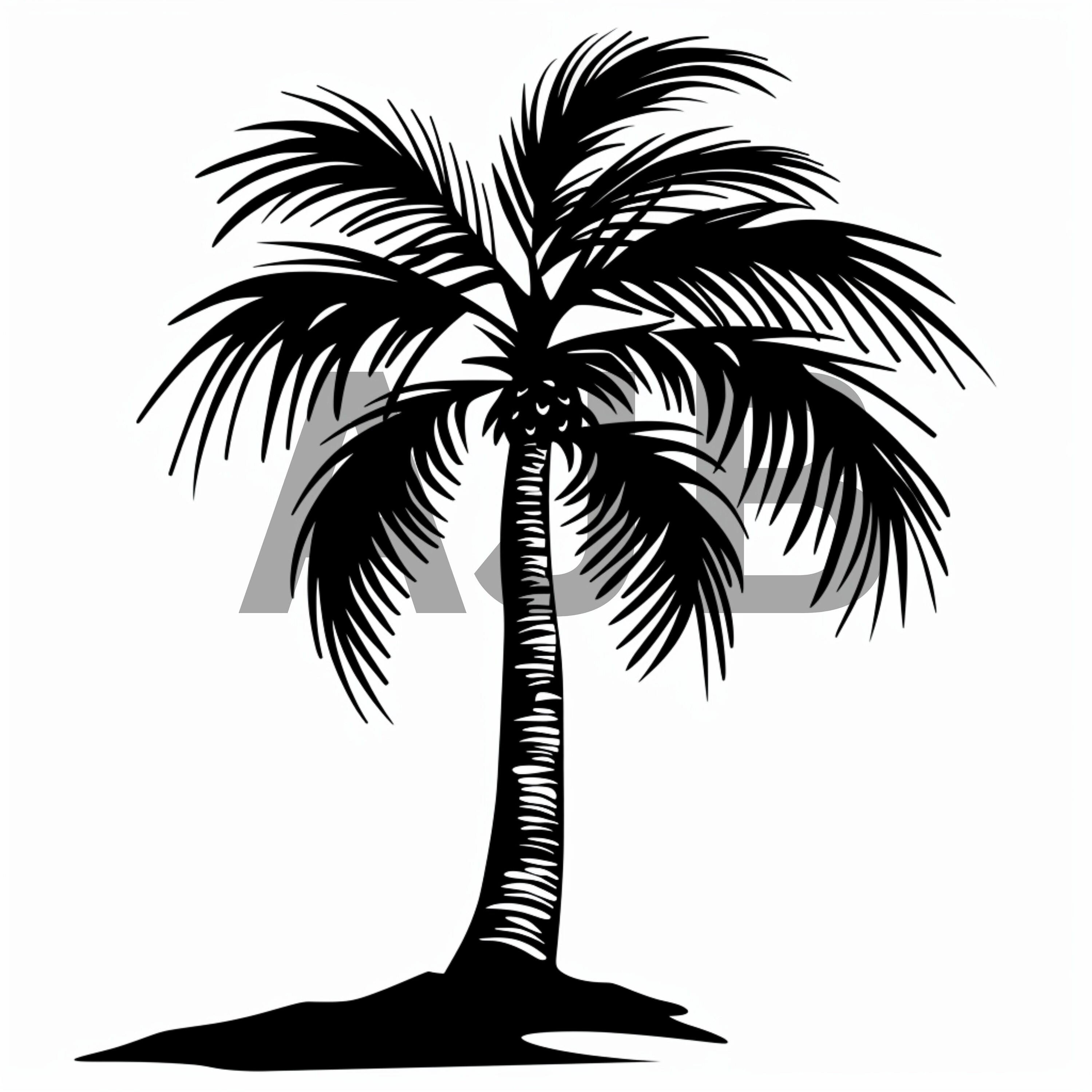 Palm Tree Svg File, Palm Tree Png File, Palm Tree Dxf File, Palm Tree ...