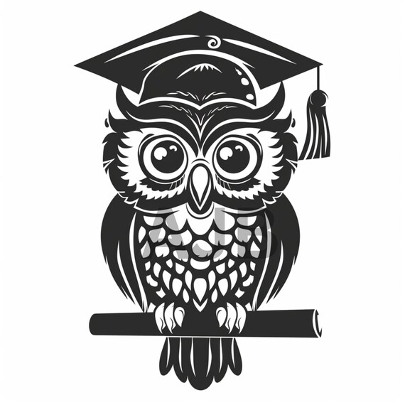 Graduation Owl Clip Art Black And White