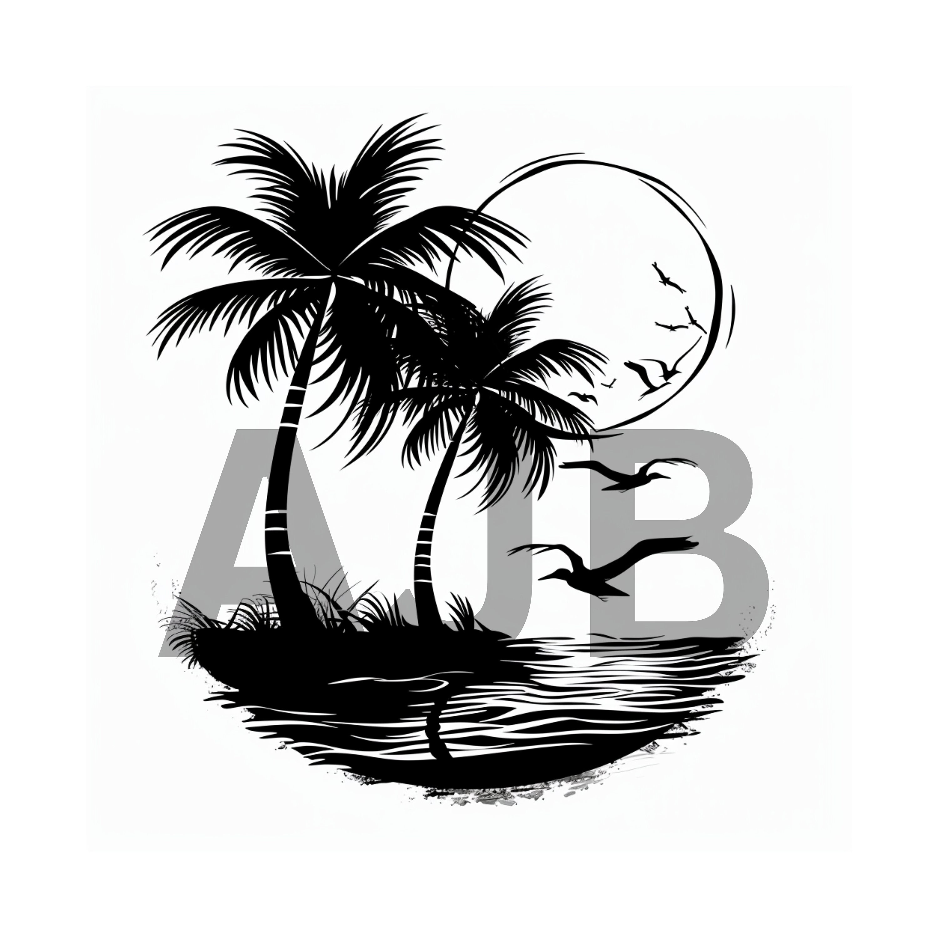 Palm Tree Svg File, Palm Tree Png File, Palm Tree Dxf File, Palm Tree ...