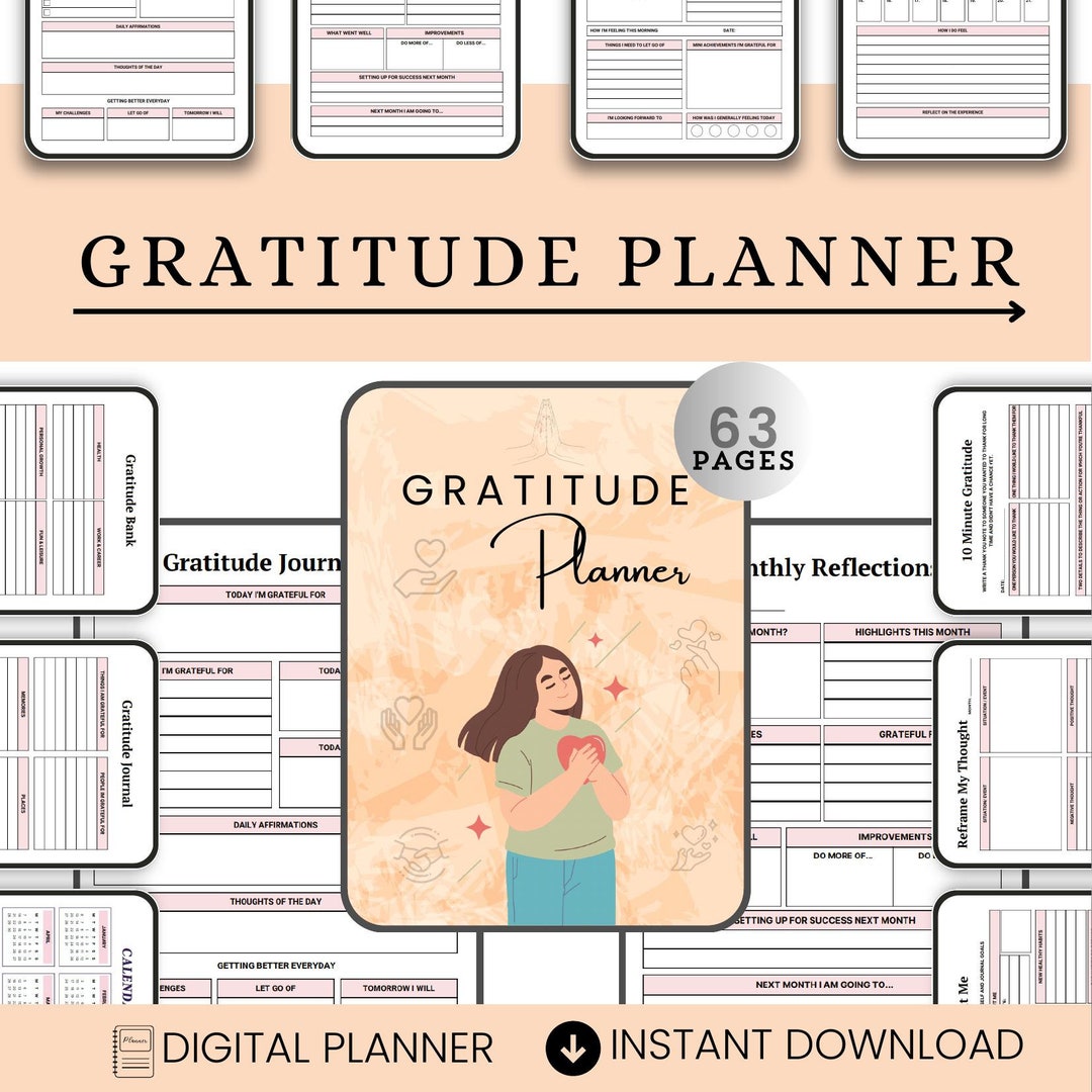 Gratitude Planner Mindfulness 2024 Planner Wellness Planner Thankful ...