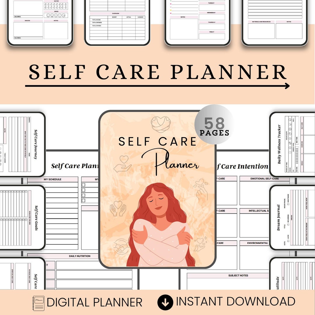 Self-care Planner Printable Mindfulness Self Love Journal Mental Health ...