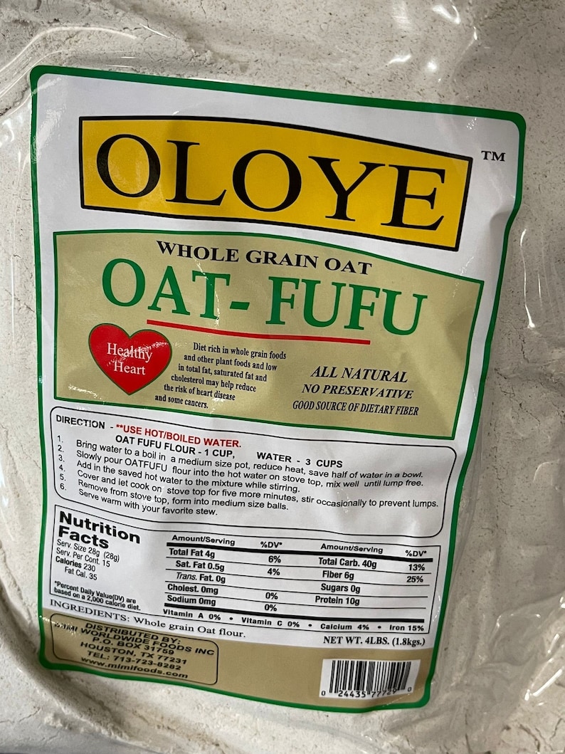 Oat Fufu 2lb, 4lbs - Etsy