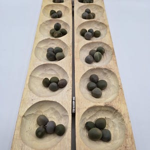 Ayo Olopon( Hand Carved Solid Wood Game Board With Seeds[ Mancala] - Etsy