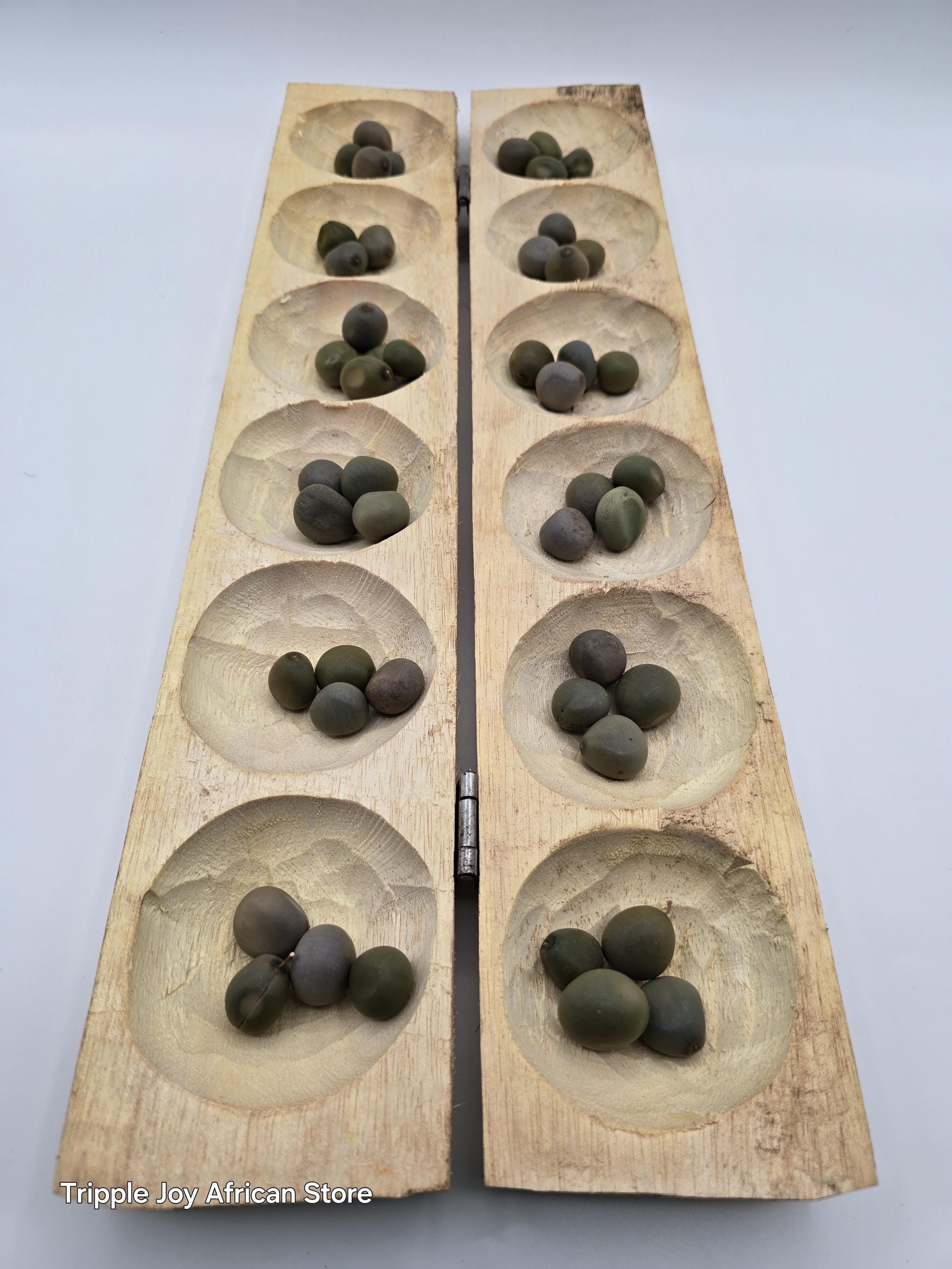 Ayo Olopon( Hand Carved Solid Wood Game Board With Seeds[ Mancala] - Etsy