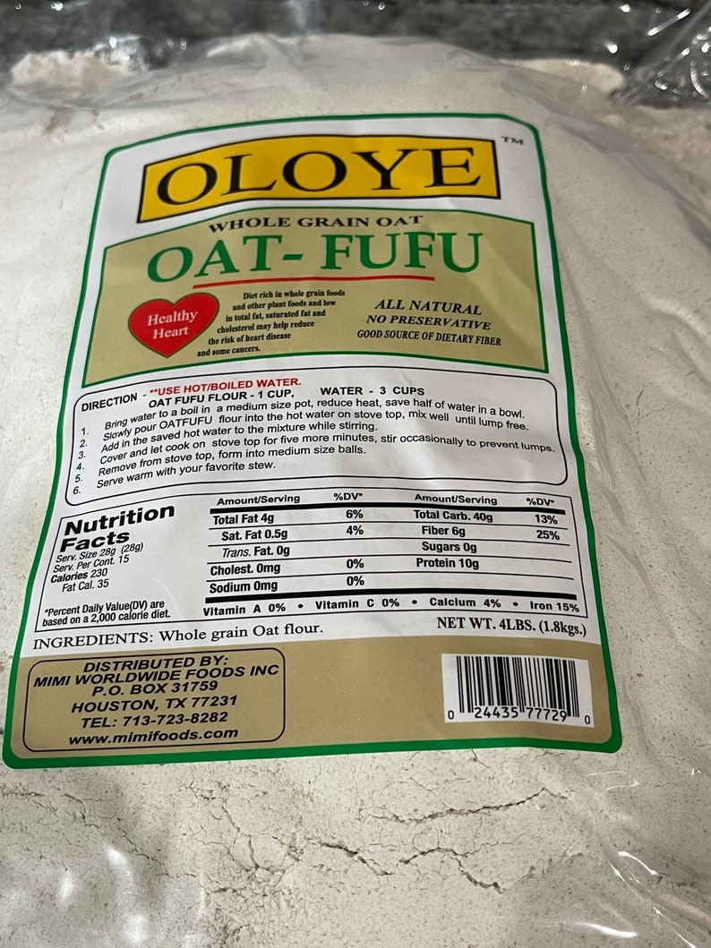 Oat Fufu 2lb, 4lbs - Etsy