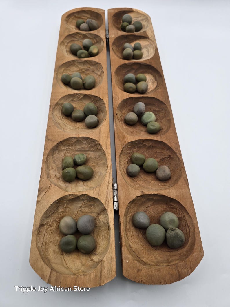 Ayo Olopon( Hand Carved Solid Wood Game Board With Seeds[ Mancala] - Etsy