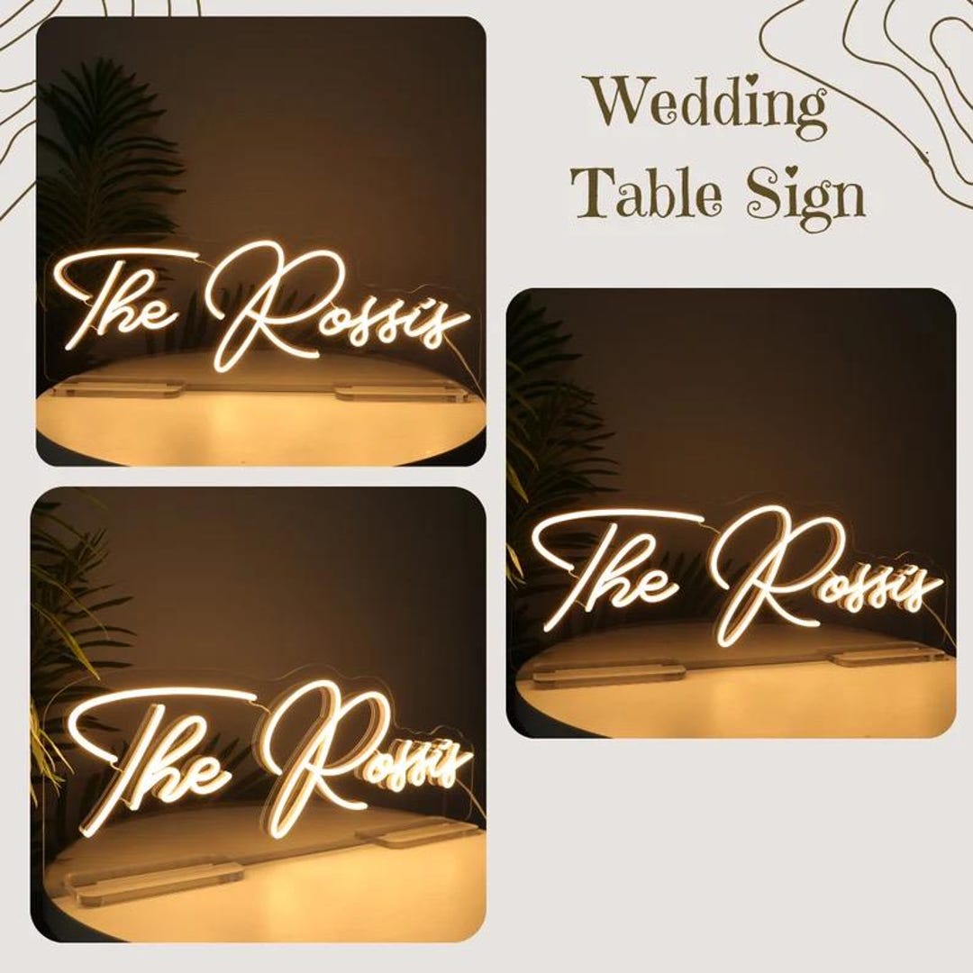 Wedding Table Top Standing Neon Sign Wedding Neon Sign Wedding Decor ...