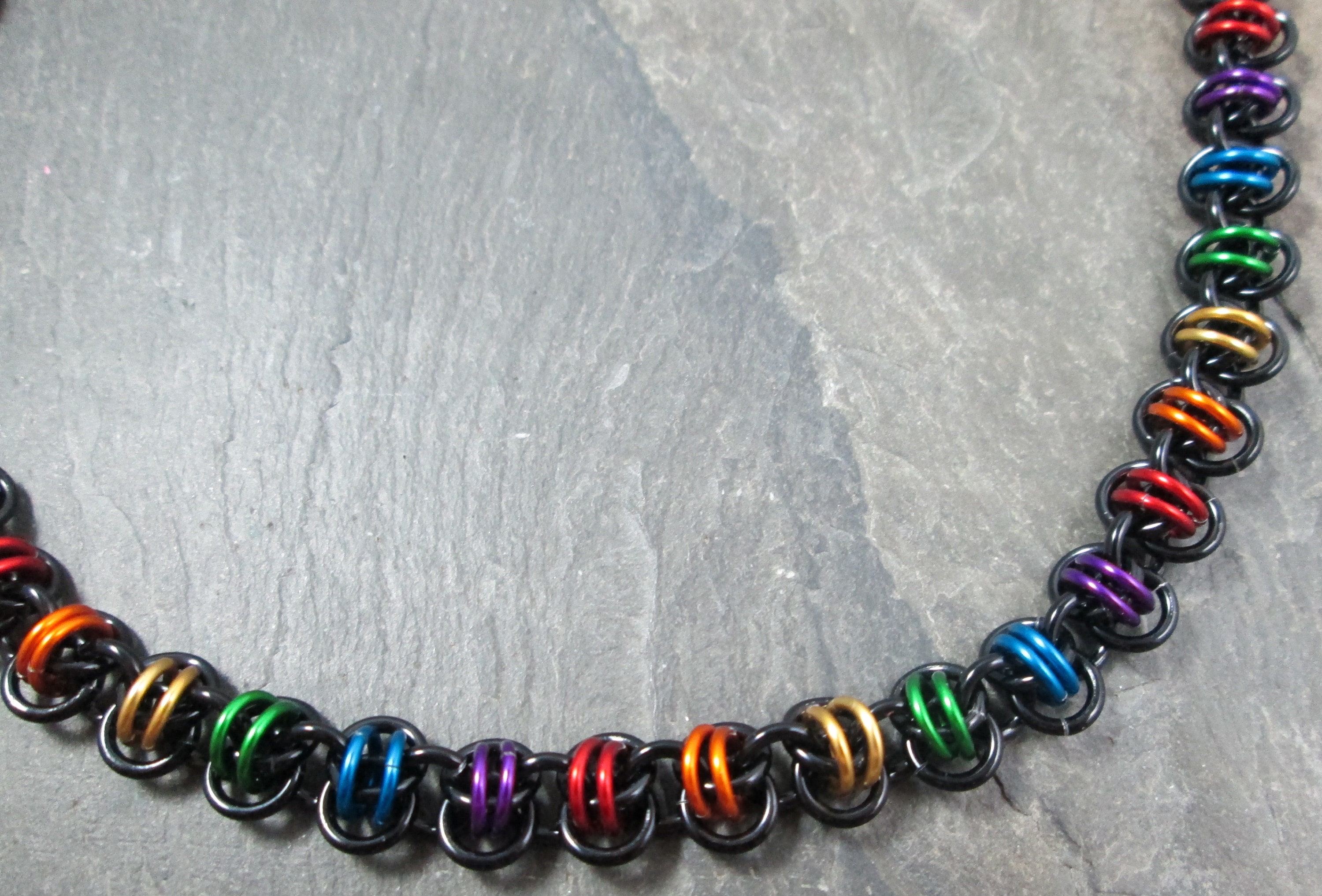 Chainmaille Choker Barrel Weave LGBTQ Pride Rainbow | Etsy