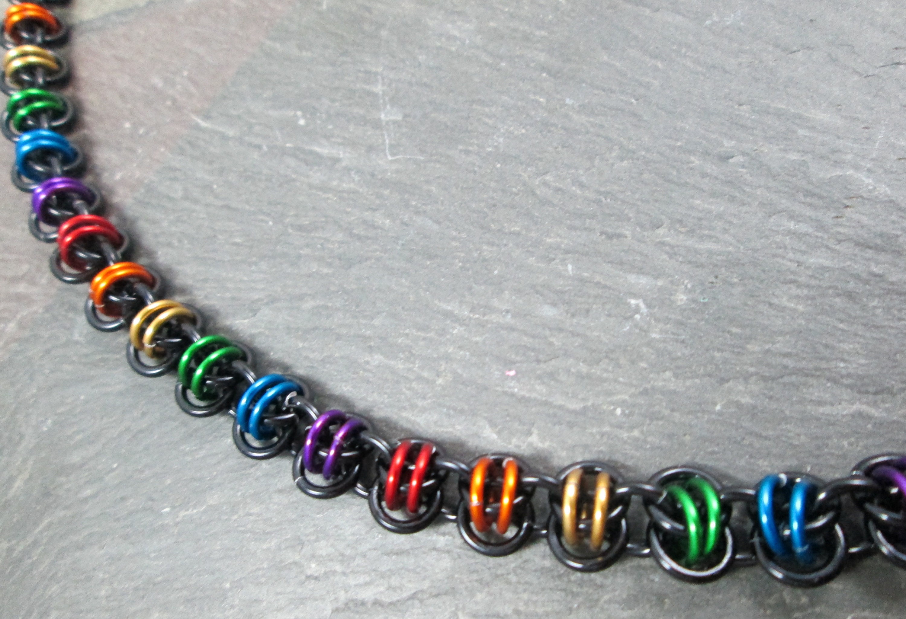 Chainmaille Choker Barrel Weave LGBTQ Pride Rainbow | Etsy