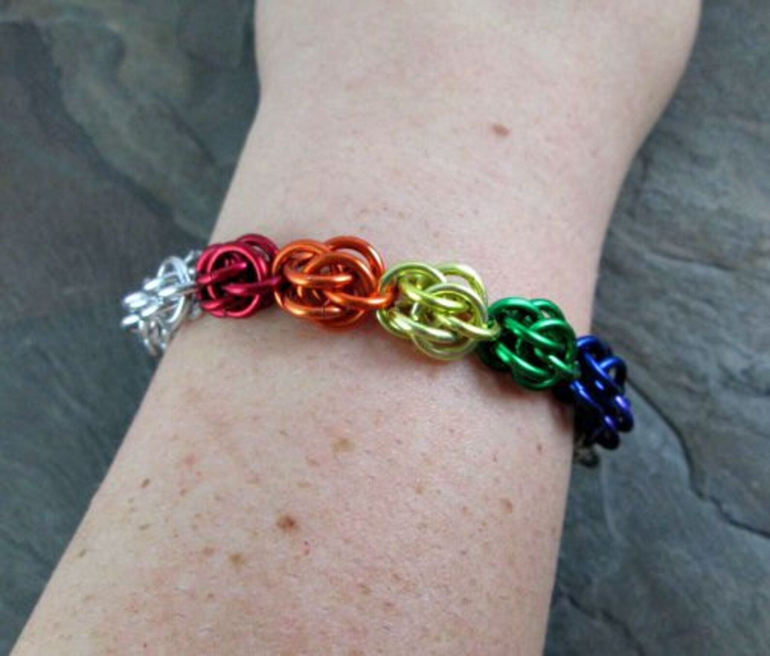 Chainmaille Bracelet Rainbow Chainmail Jewelry Sweetpea - Etsy
