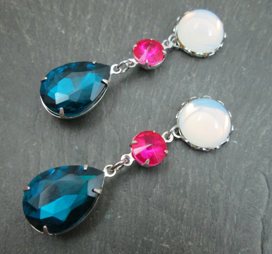 Dangle Gauges: Opal, Rhinestone, and Zircon - Wedding Plugs - Etsy