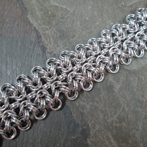 Chainmaille Bracelet, Byzantine Chainmail Jewelry, Lightweight Silver ...