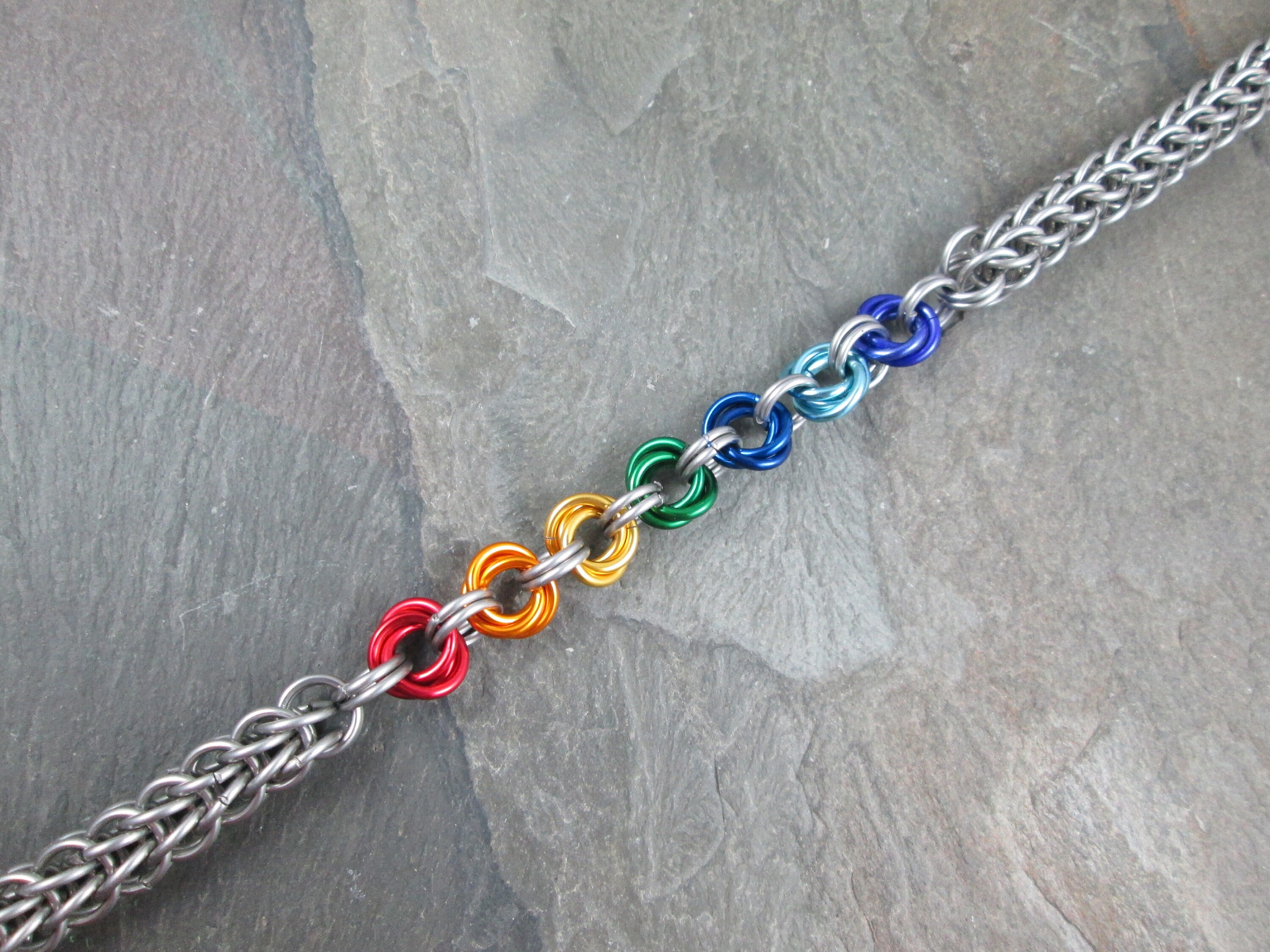 Chainmaille Necklace Full Persian Weave Rainbow Chainmail - Etsy