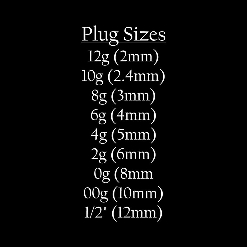 Wedding Plugs, 12g, 10g, 8g, 6g, 4g, 2g, 0g, 00g, 1/2", Bridal Gauges ...