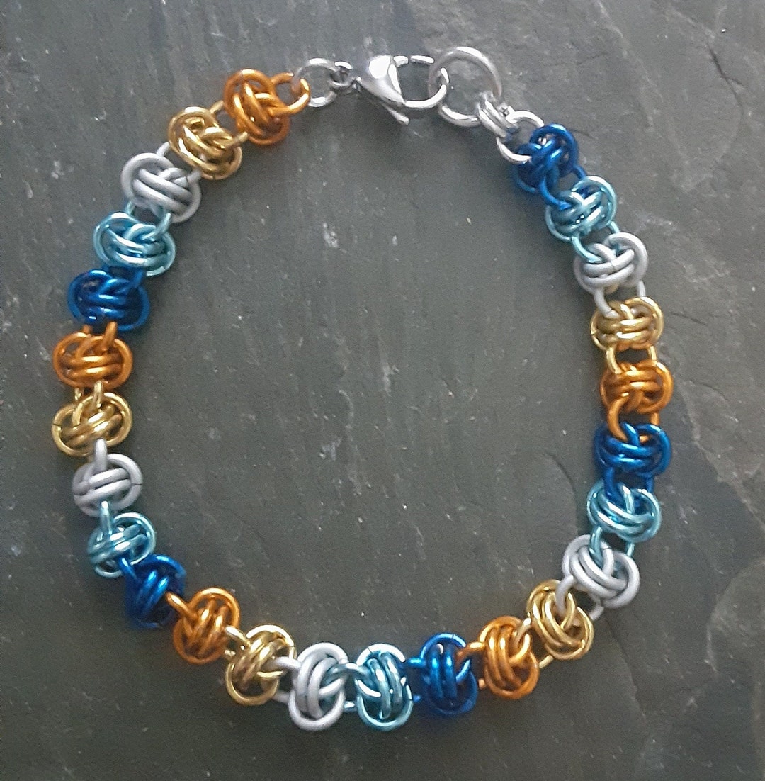 Chainmaille Bracelet, Aroace Pride, Barrel Weave, LGBTQ Chainmail ...
