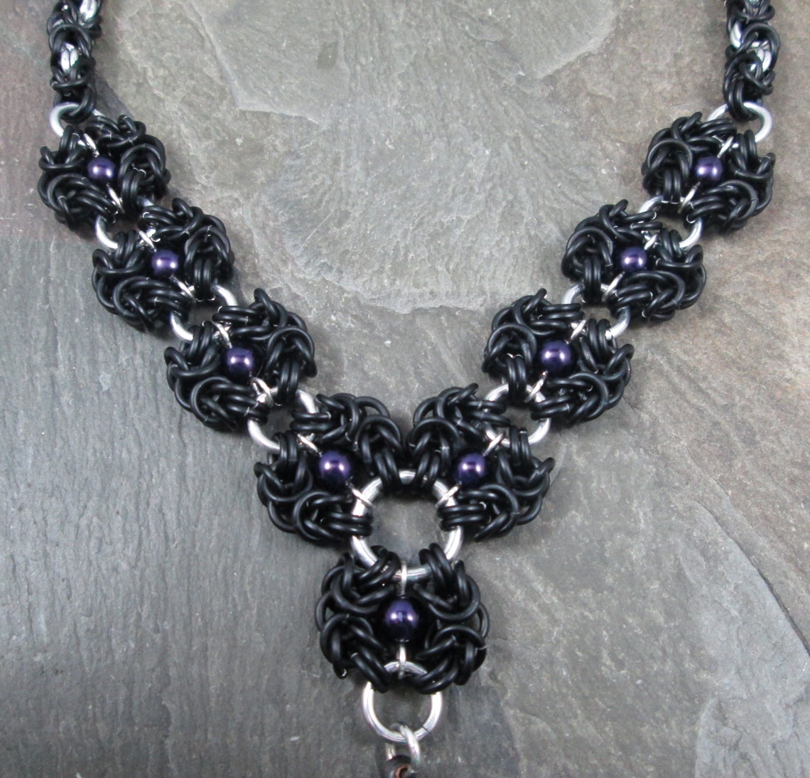 Chainmaille Necklace Bat Wing Chainmail Jewelry Byzantine - Etsy