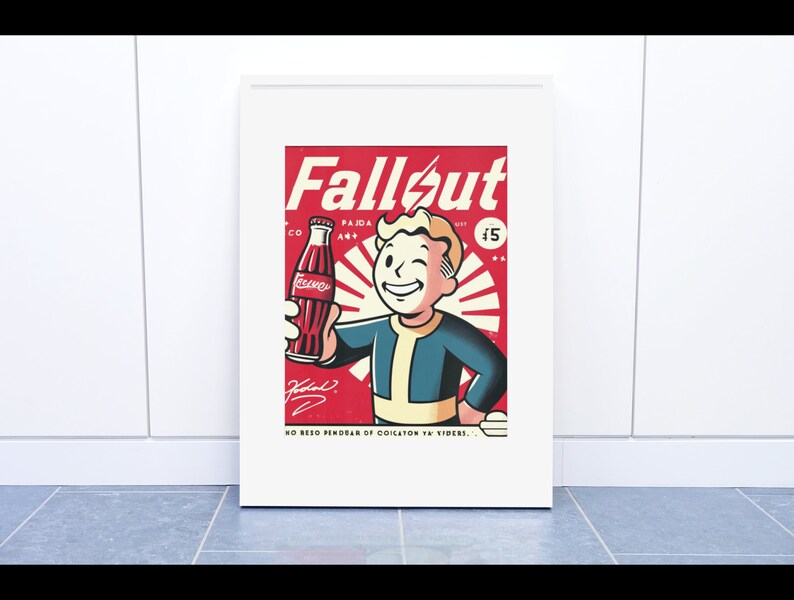 Classic Nuka-cola Vault Boy Poster Fallout New Vegas Fallout 4 Print ...
