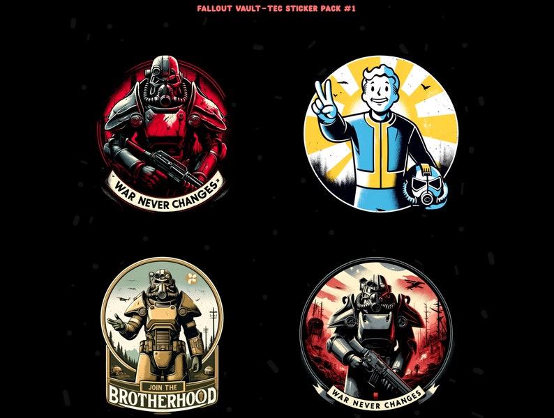 Fallout Vault-tec Sticker Pack 1 24 Original Fallout Inspired Stickers ...