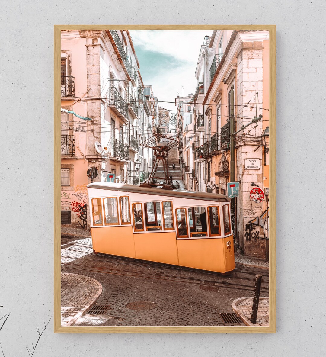 Lisbon Wall Art Printable - Pastel Street Art Print - Lisbon Cityscape ...