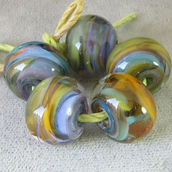 Tide Pool Lampwork Spacer Handmade Glass Beads Encased Blue Coral ...