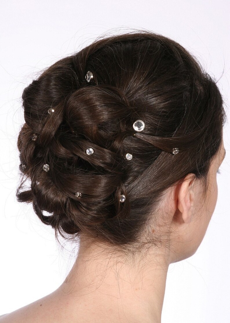 10 Siam Crystal Hair Snaps Round Silver Rim Edition Made With Geniune ...