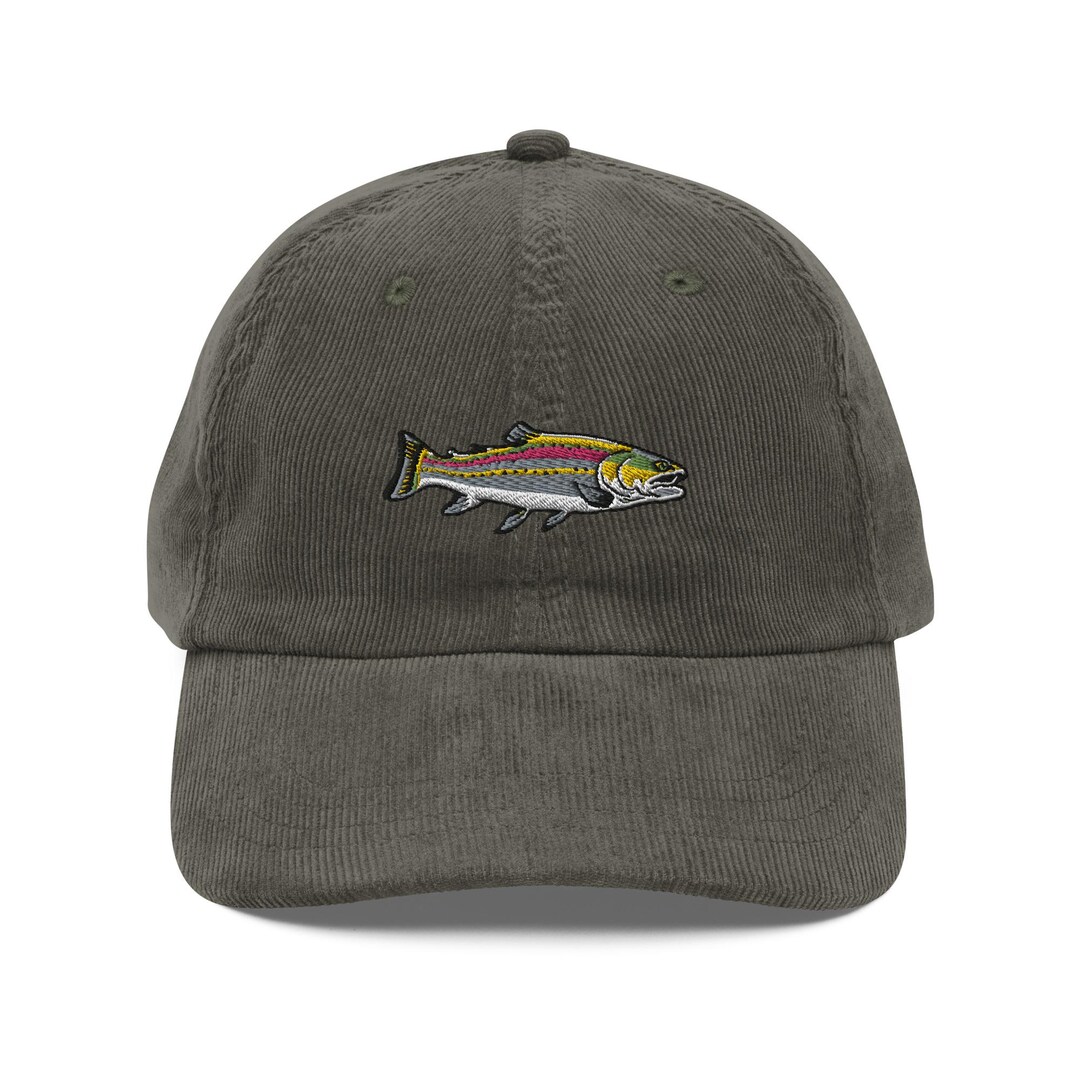 Vintage Embroidered Trout Corduroy Cap - Etsy