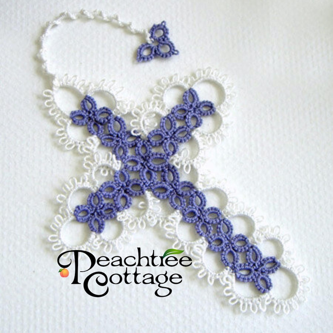 Tatted Cross Bookmark - Tatted Lace Bookmark - Made to Order - Your Color Choice - Etsy