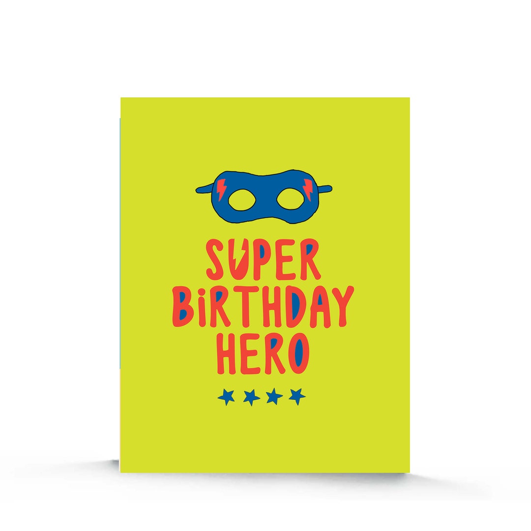 Superhero Birthday Card | Superhero Mask Birthday Card | Birthday Gift ...
